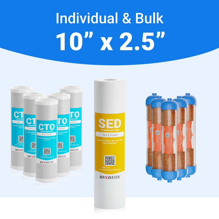 10" x 2.5" Whole House Filter cartridges - Blue Max Water