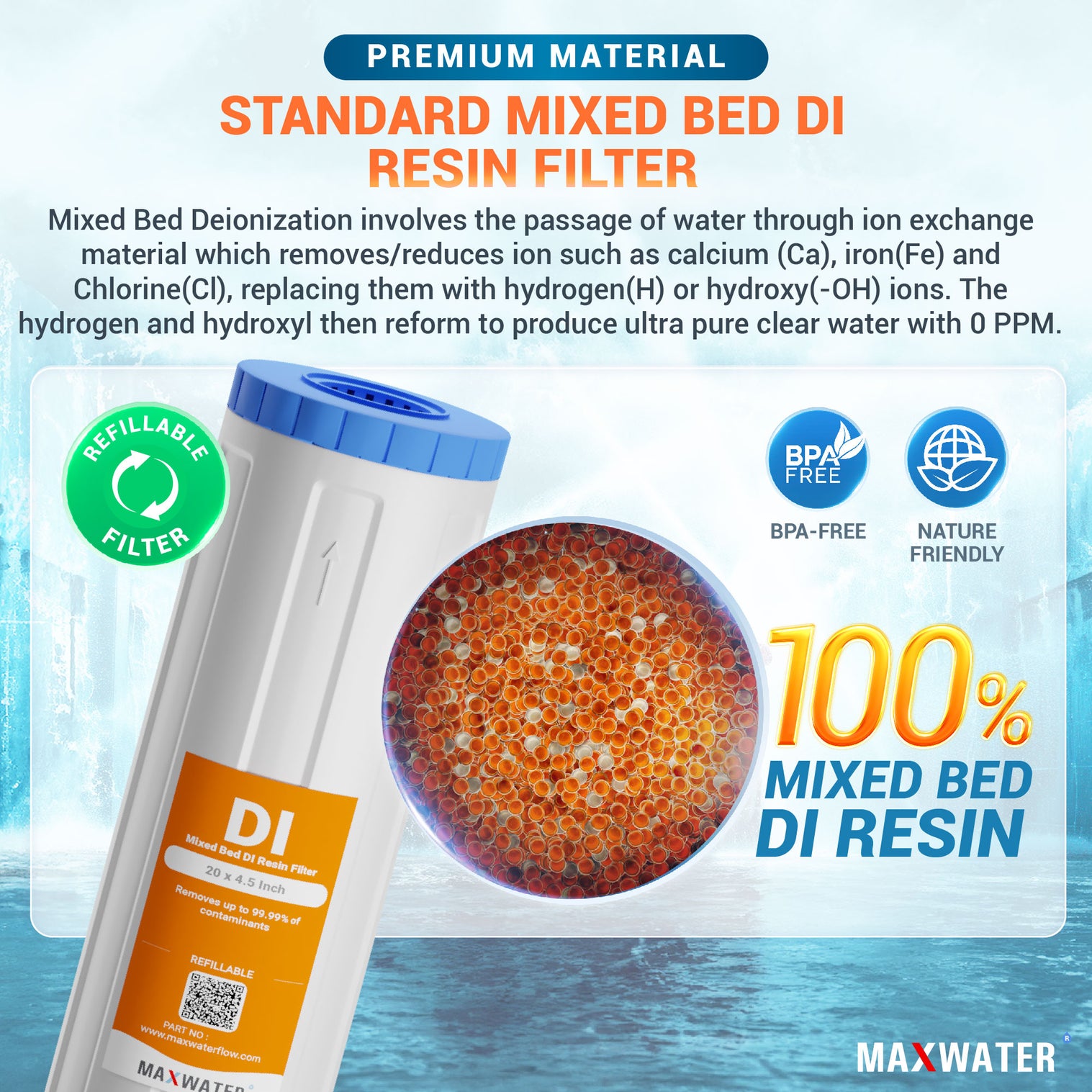 Mixed Bed De-Ionization (DI) Water Filter Cartridge for Car Wash Syste ...